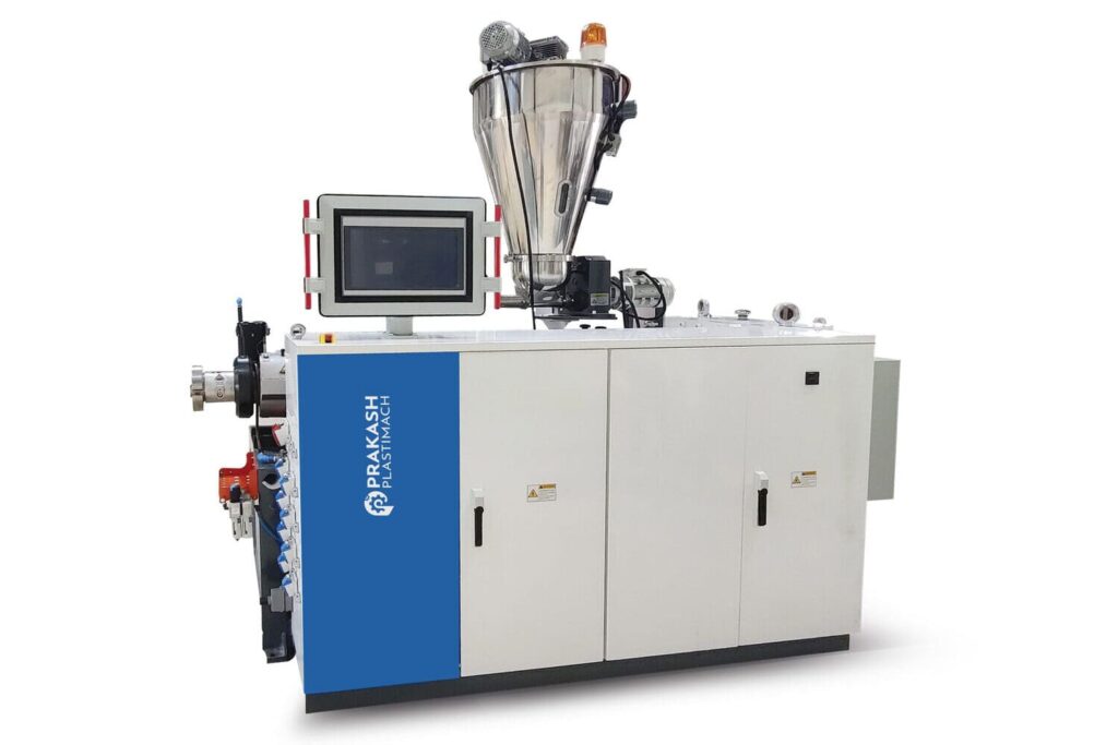 DomeX Conical Twin Screw Extrusion Line – Prakash Plastimach